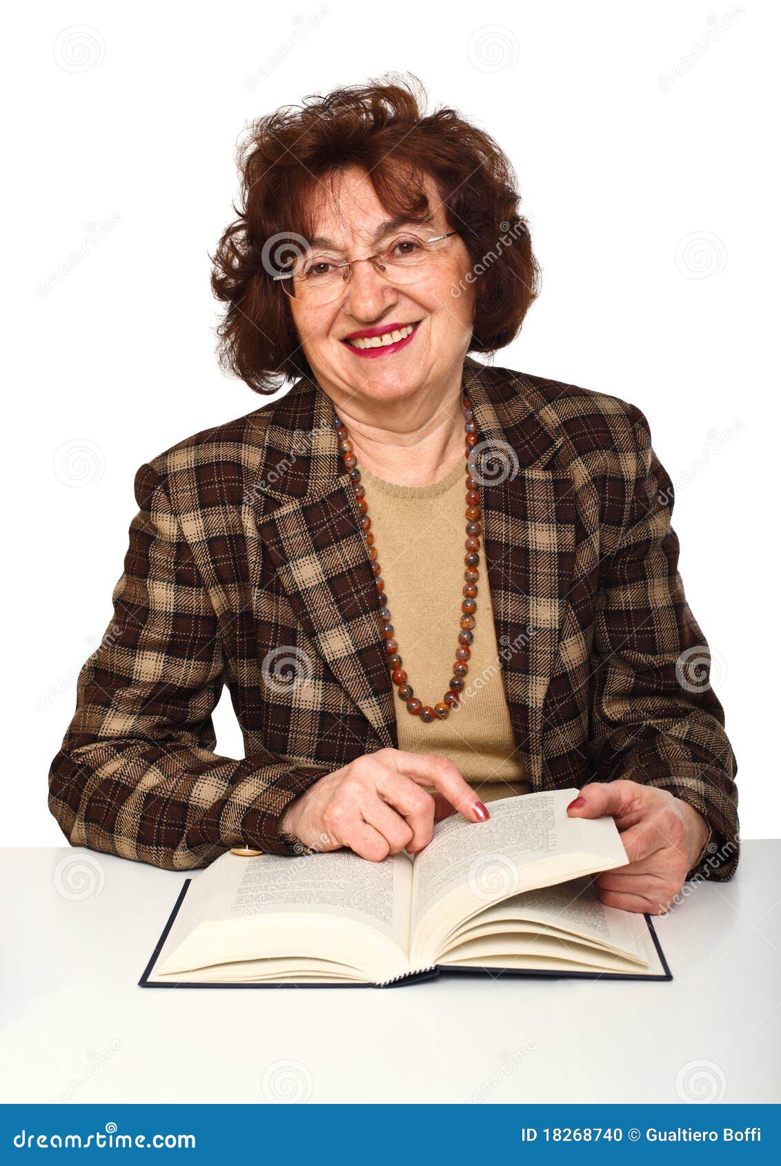 Smiling senior teacher stock photo. Image of white, female - 18268740