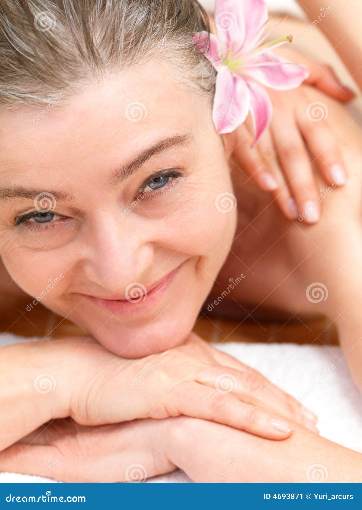 Smiling Senior Woman at the Day Spa Stock Image - Image of happy ...