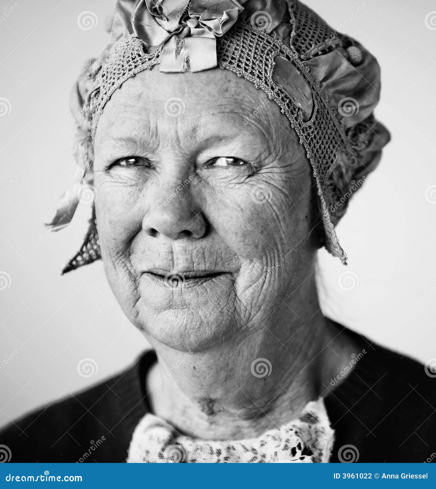 Smiling Senior Woman with a Vintage Hat Stock Photo - Image of black ...
