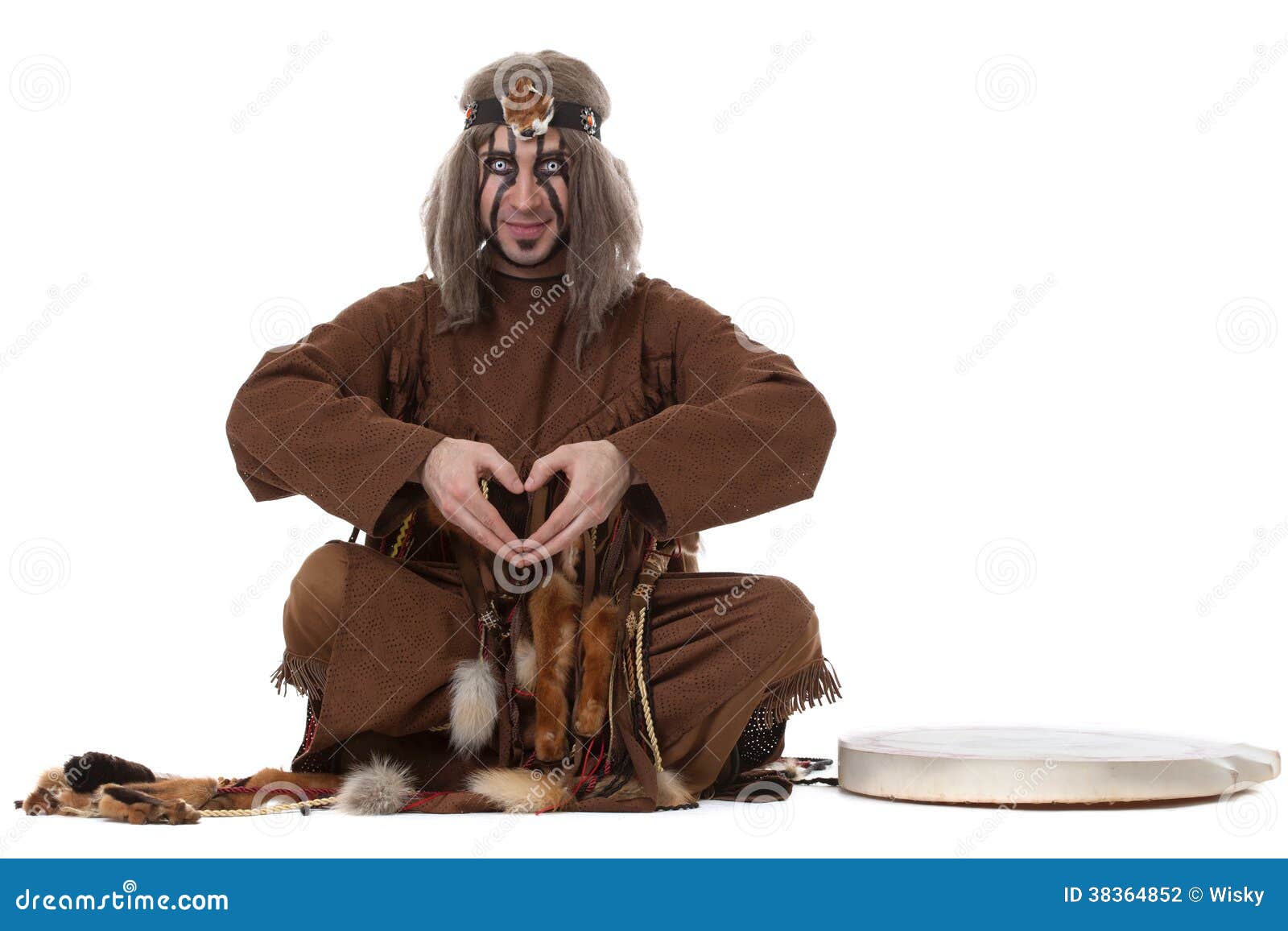 Smiling Shaman Making Magic Looking at Camera Stock Photo - Image of ...