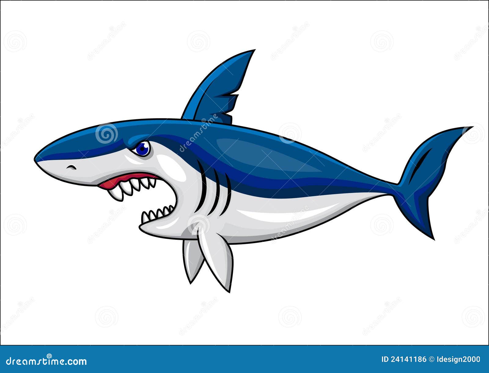 Smiling shark cartoon stock illustration. Illustration of cartoon ...