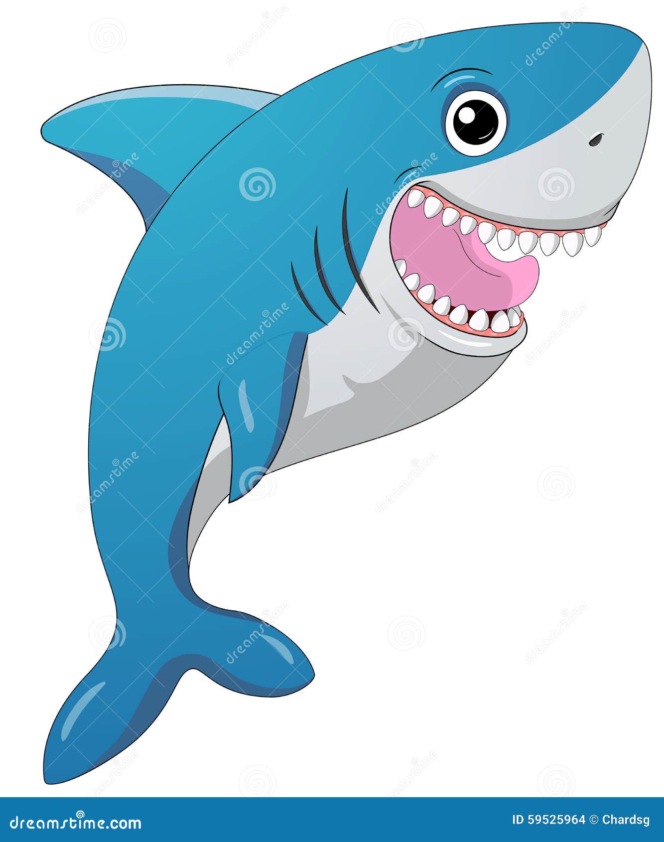 Smiling shark stock vector. Illustration of funny, isolated - 59525964