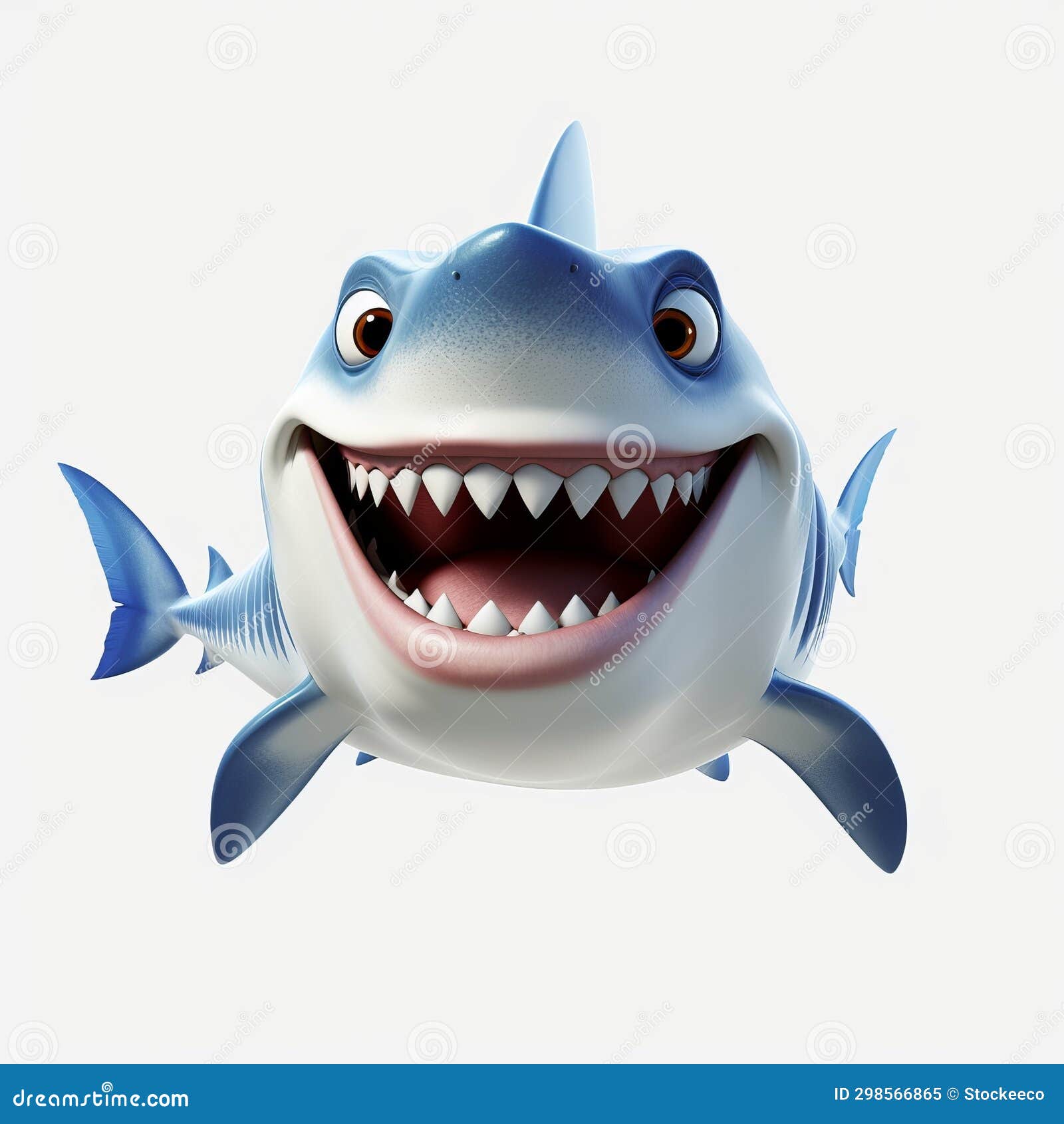 Playful Cartoon Shark Illustration with Realistic Details Stock ...