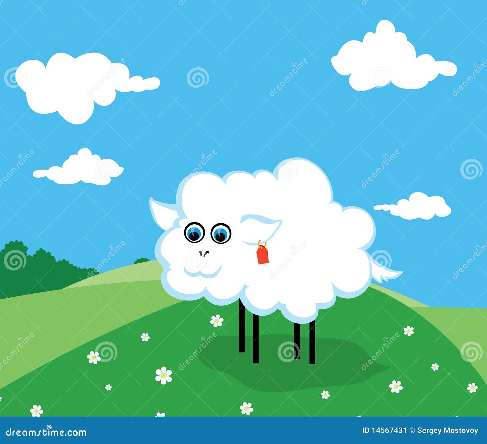 Smiling sheep stock vector. Illustration of flock, fleece - 14567431