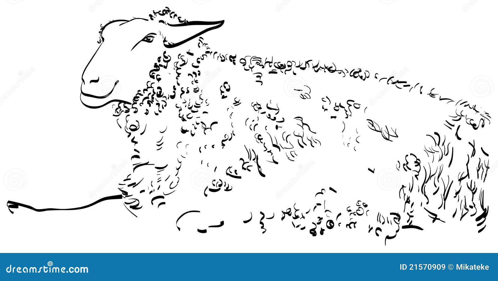 Smiling-sheep-sketch stock vector. Illustration of animal - 21570909