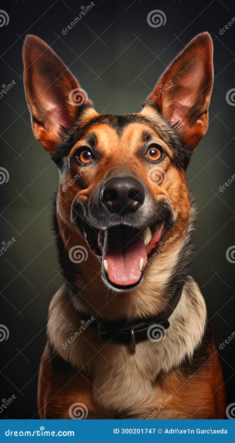 Smiling shepherd dog stock illustration. Illustration of eyesight ...