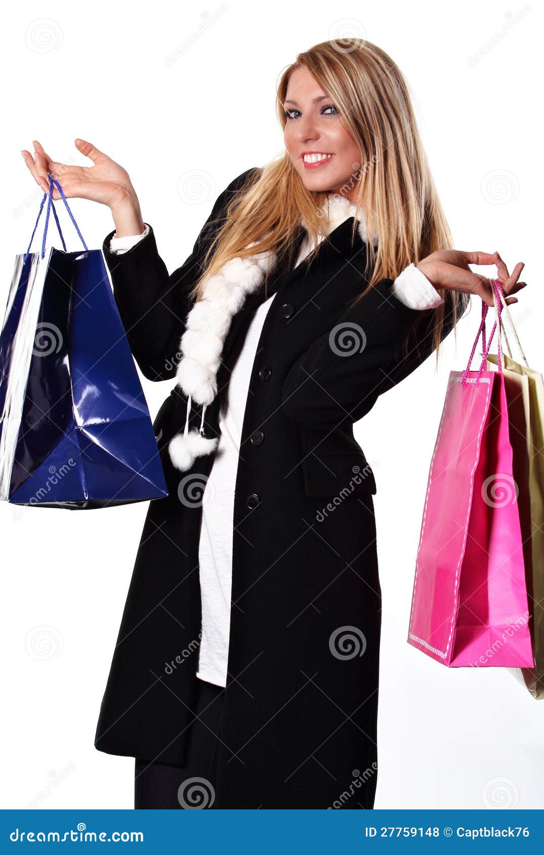 Smiling shopper stock photo. Image of woman, carrying - 27759148