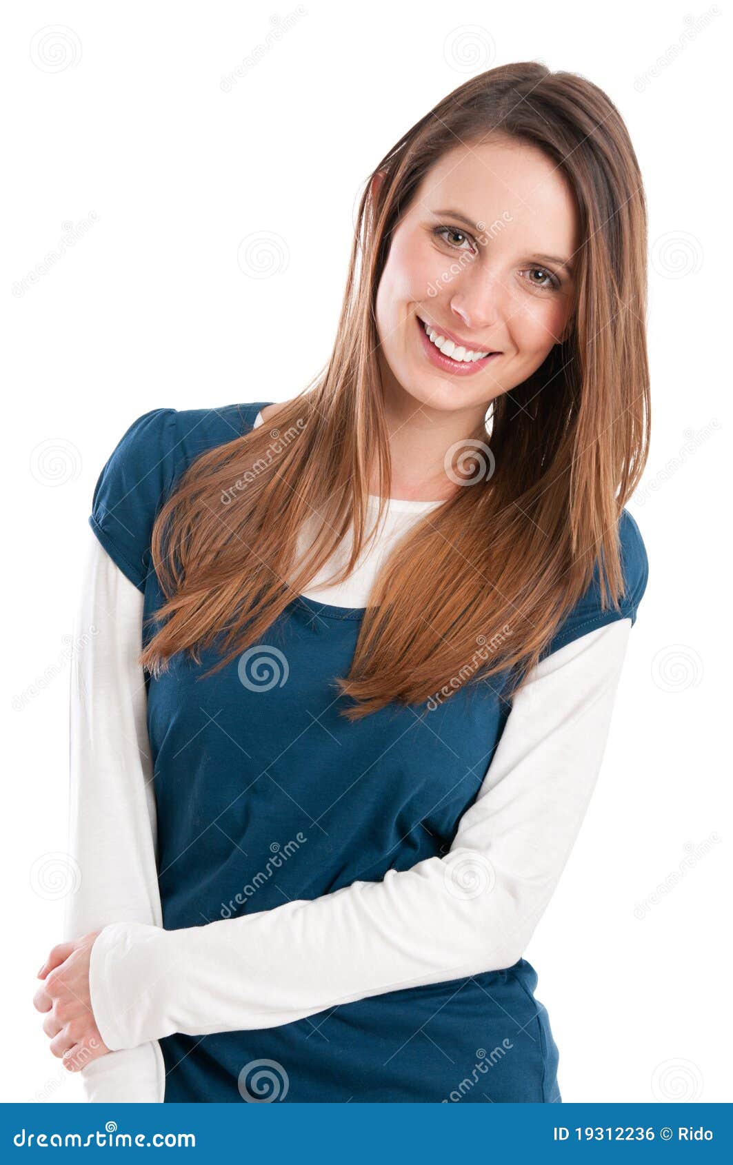 Smiling shy girl stock photo. Image of casual, face, fashion - 19312236