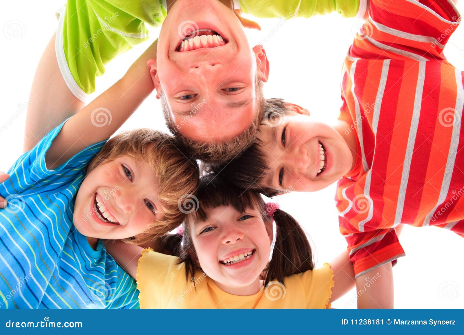 Smiling siblings in circle stock image. Image of beauty - 11238181