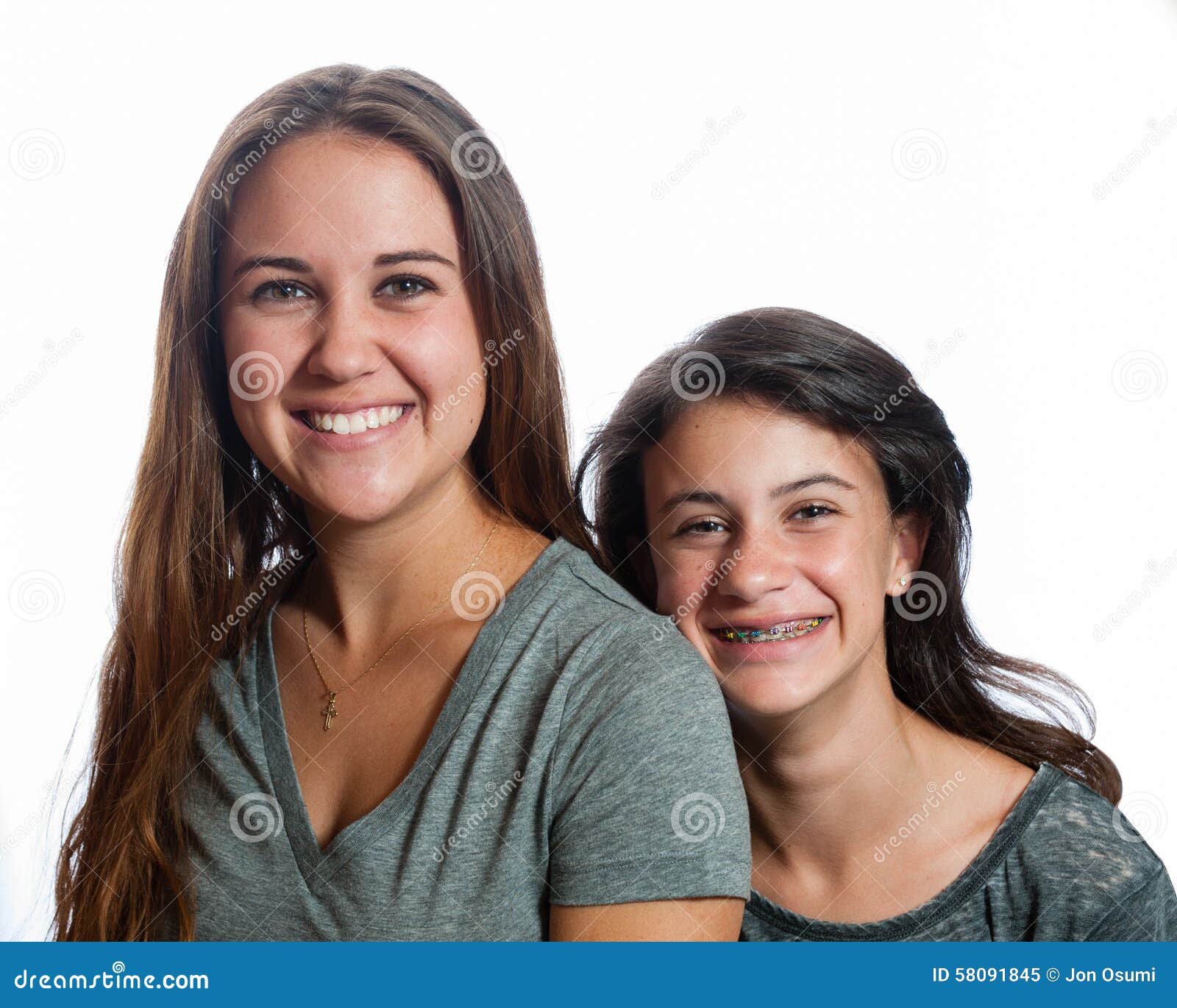 Smiling Sisters Hanging Together. Stock Image - Image of older, seated ...
