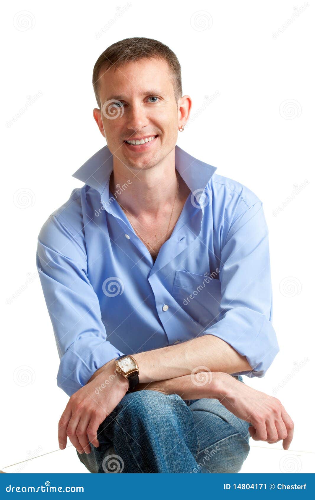 Smiling Sitting Man Portrait Stock Image - Image of person, smile: 14804171