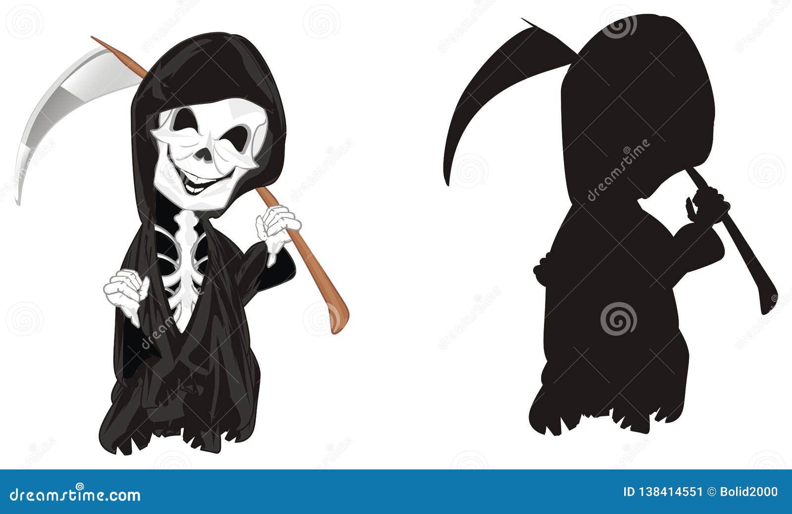 Skeleton and black shadow stock illustration. Illustration of scary ...