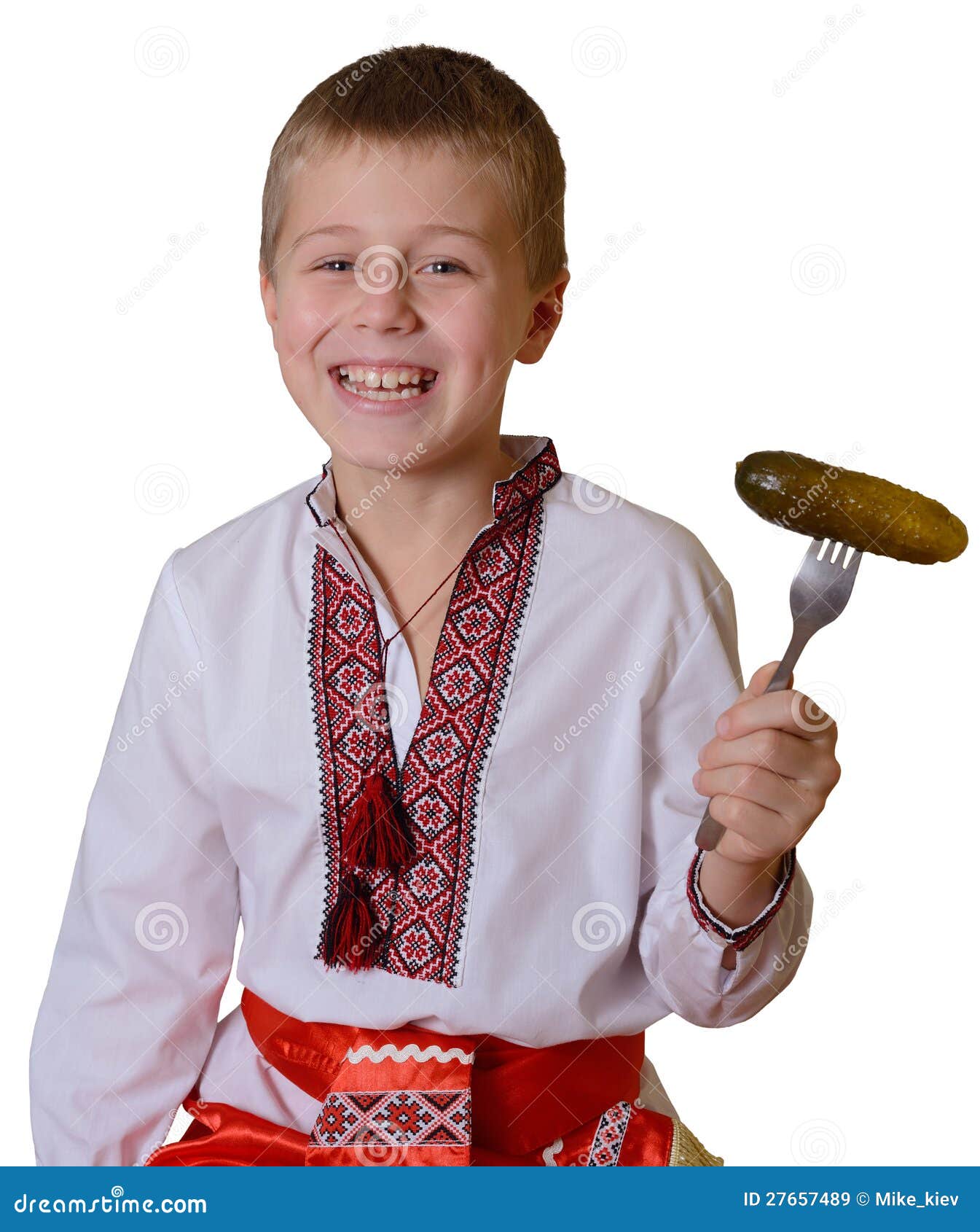 Smiling Slavic Boy with Fork Stock Image - Image of culture, cheerful ...