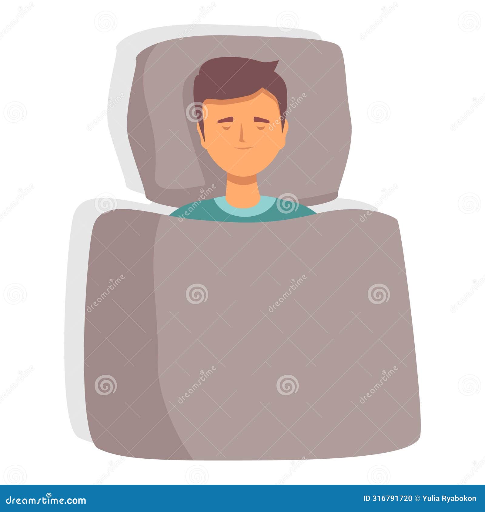 Smiling Sleeping Boy Icon Cartoon Vector. Calm Resting Stock Vector ...