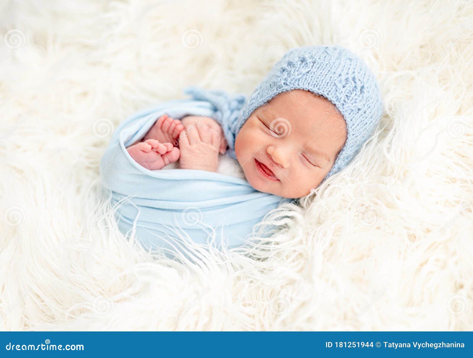 Smiling sleeping newborn stock photo. Image of lovely - 181251944