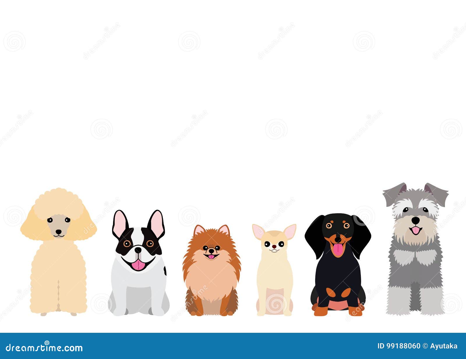Smiling small dogs group stock vector. Illustration of pets - 99188060