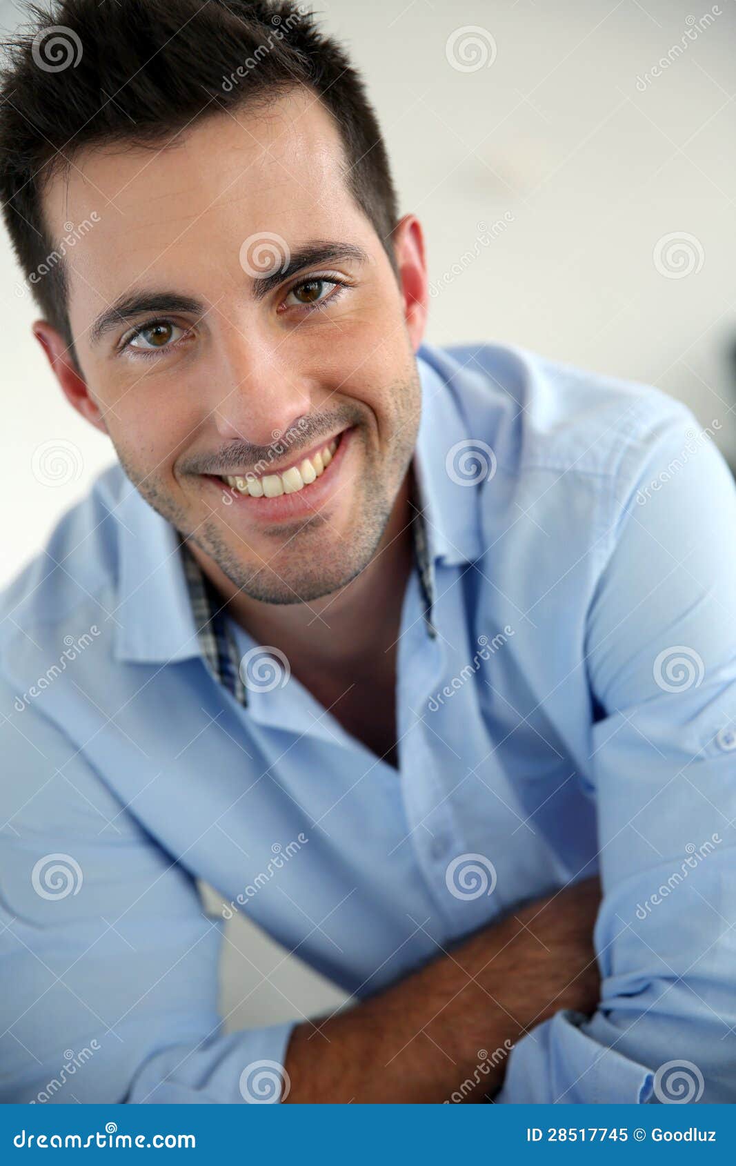 Smiling smart guy stock image. Image of shirt, camera - 28517745