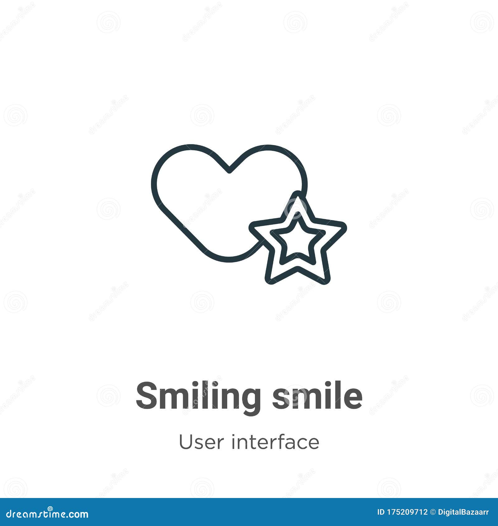 Smiling Smile Outline Vector Icon. Thin Line Black Smiling Smile Icon ...