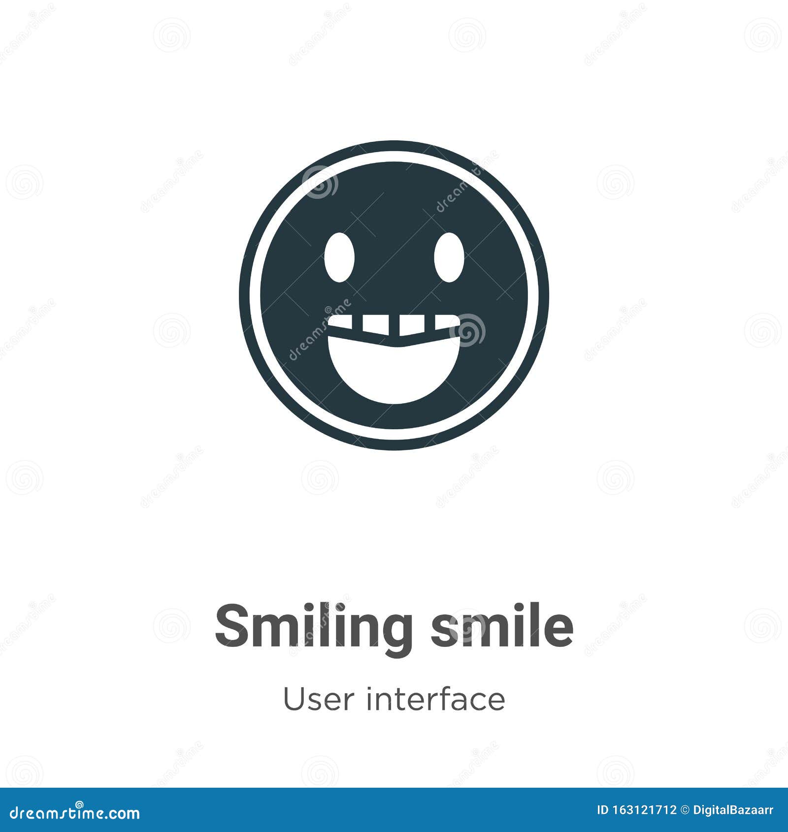 Smiling Smile Vector Icon on White Background. Flat Vector Smiling ...