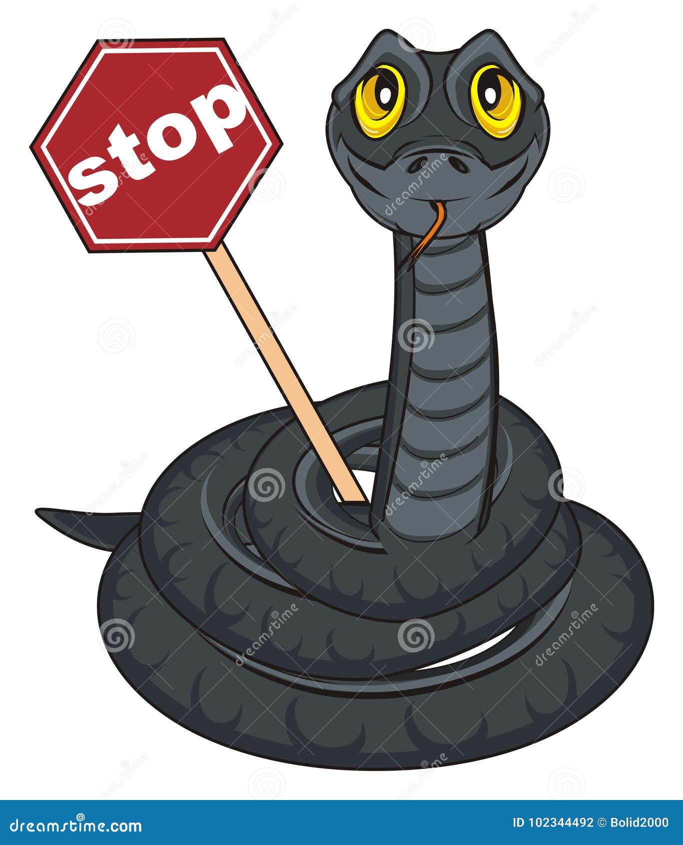 Snake and red sign stock illustration. Illustration of choke - 102344492