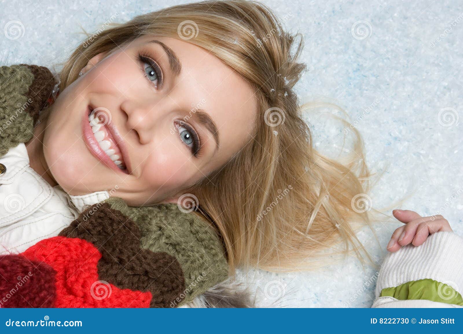 Smiling Snow Girl stock photo. Image of snow, eyes, flakes - 8222730