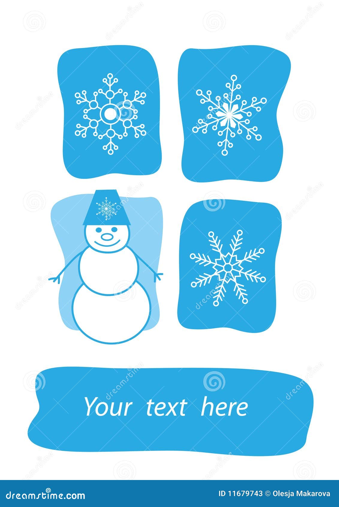 Smiling Snowball and Snowflakes Stock Vector - Illustration of cartoon ...