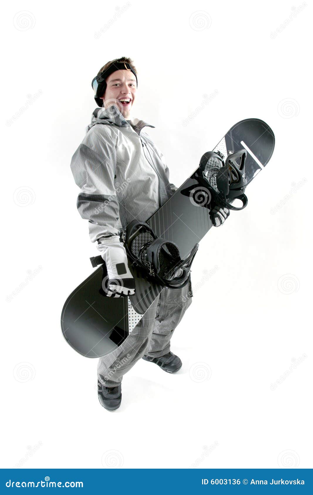 Smiling snowboarder stock photo. Image of clothing, happy - 6003136