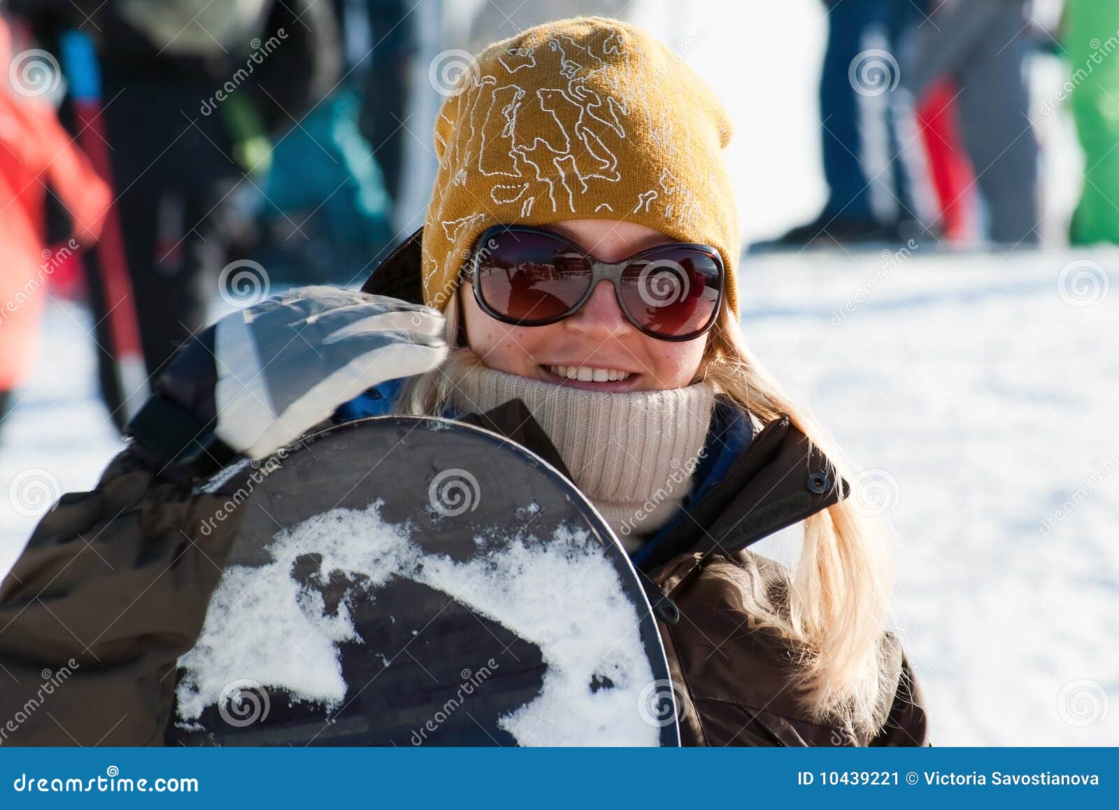 Smiling snowboarder girl stock image. Image of smile - 10439221