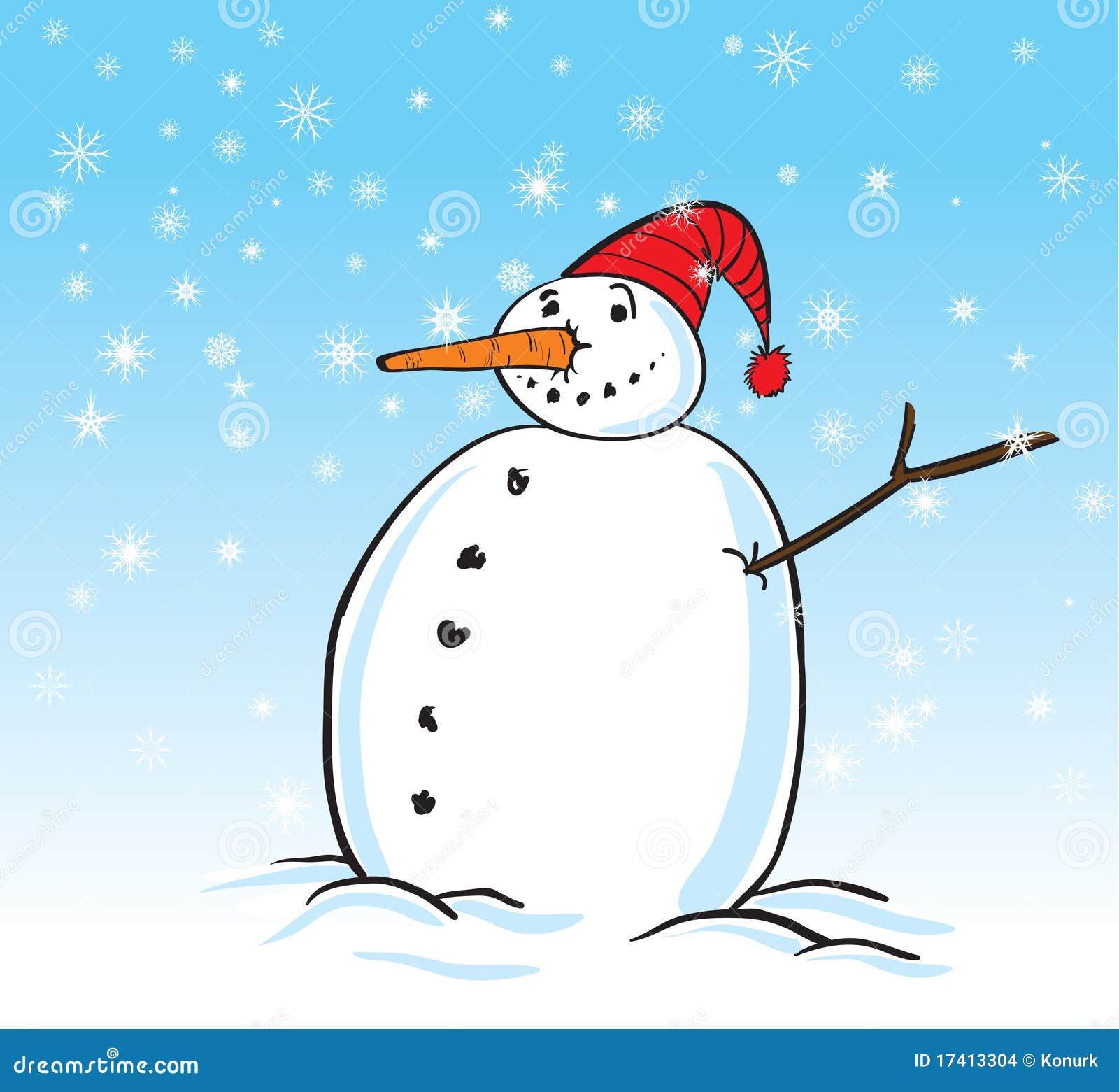 Smiling snowman stock vector. Illustration of cold, winter - 17413304