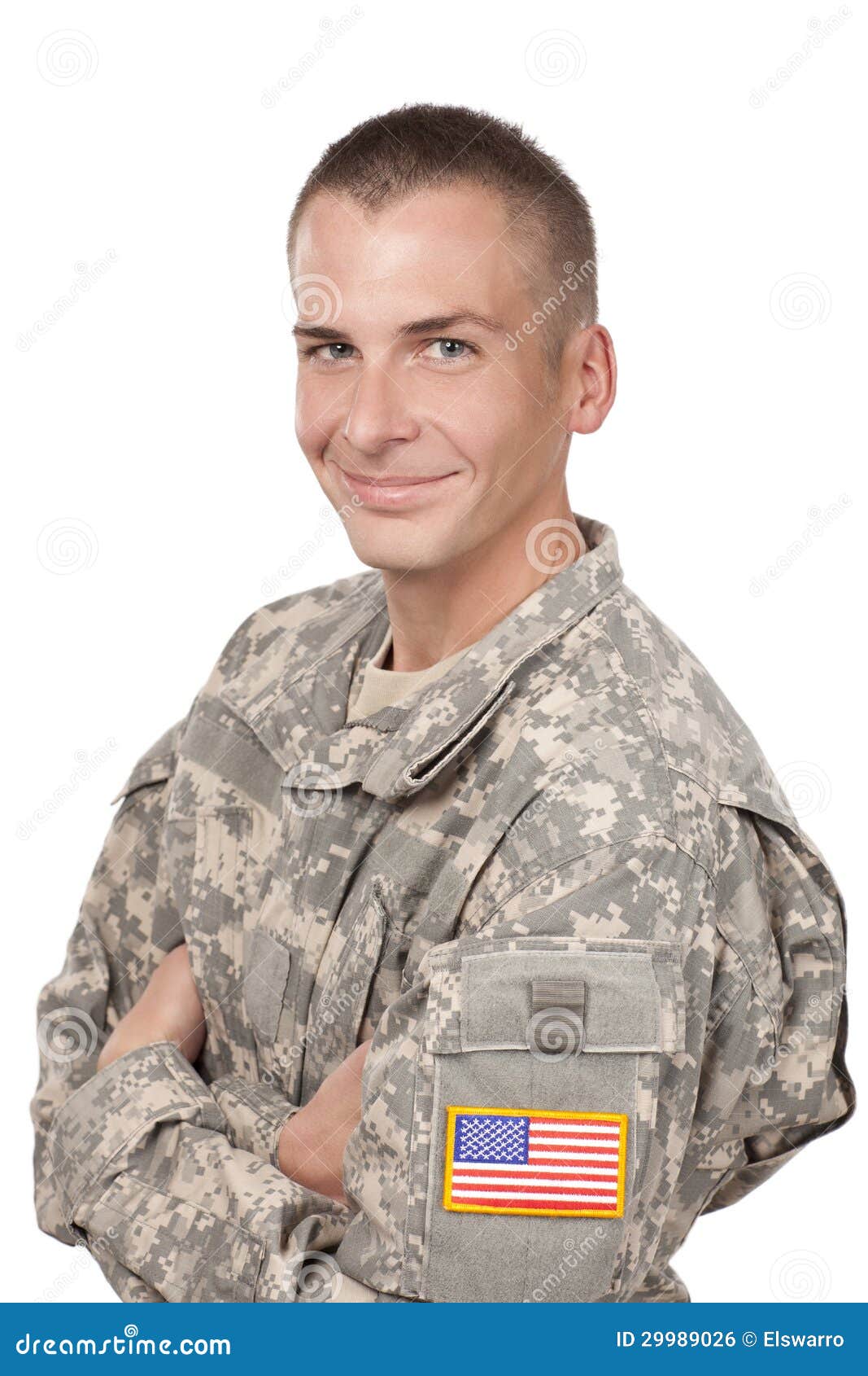 Happy Soldier on White Background Stock Photo - Image of shot, portrait ...