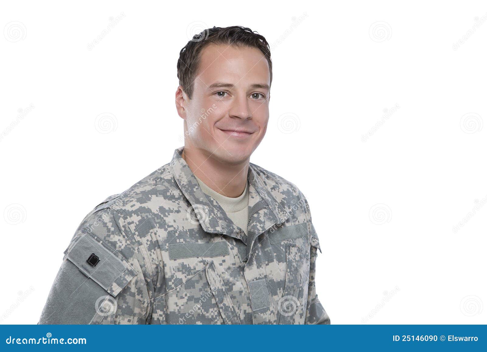 Smiling Soldier on White Background Stock Photo - Image of navy ...