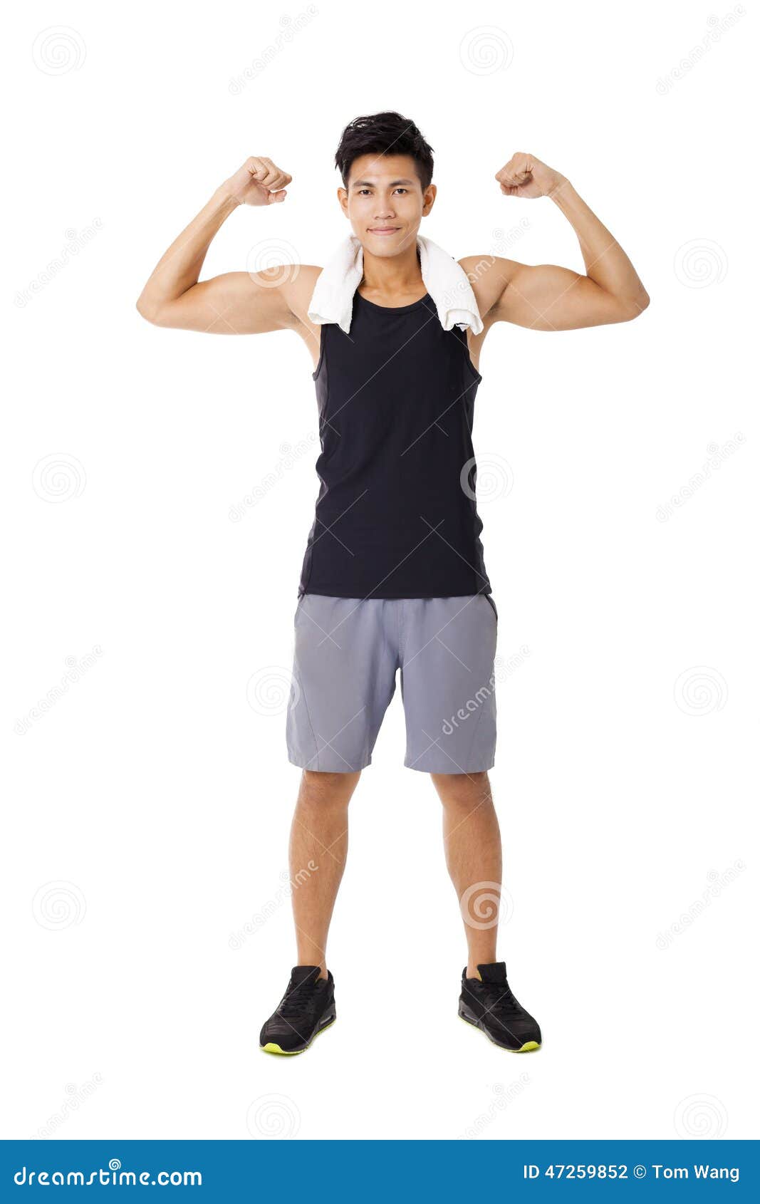 Smiling sportive young man stock photo. Image of muscle - 47259852