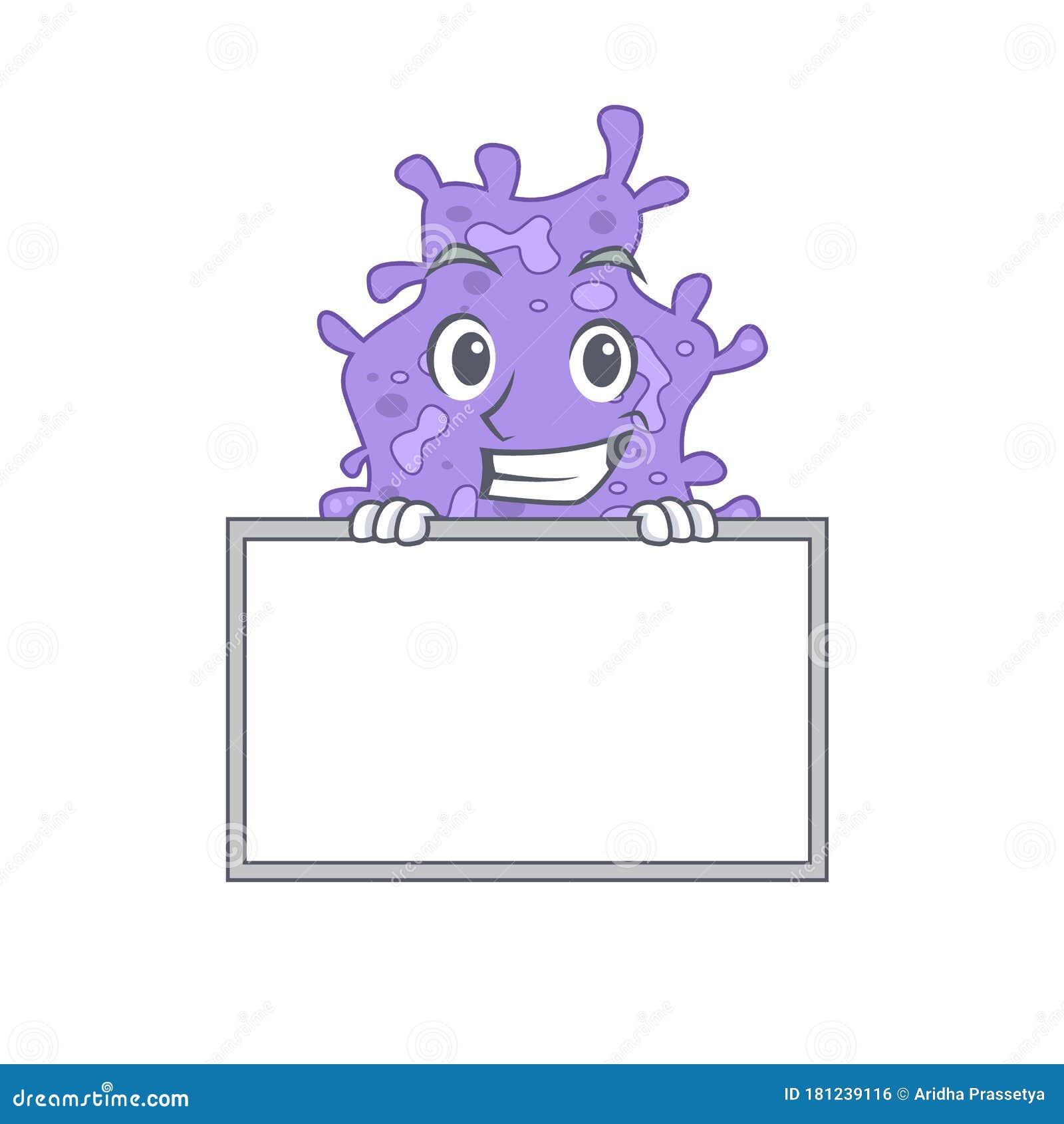 Smiling Staphylococcus Aureus Cartoon Design Style Has A Board Vector ...