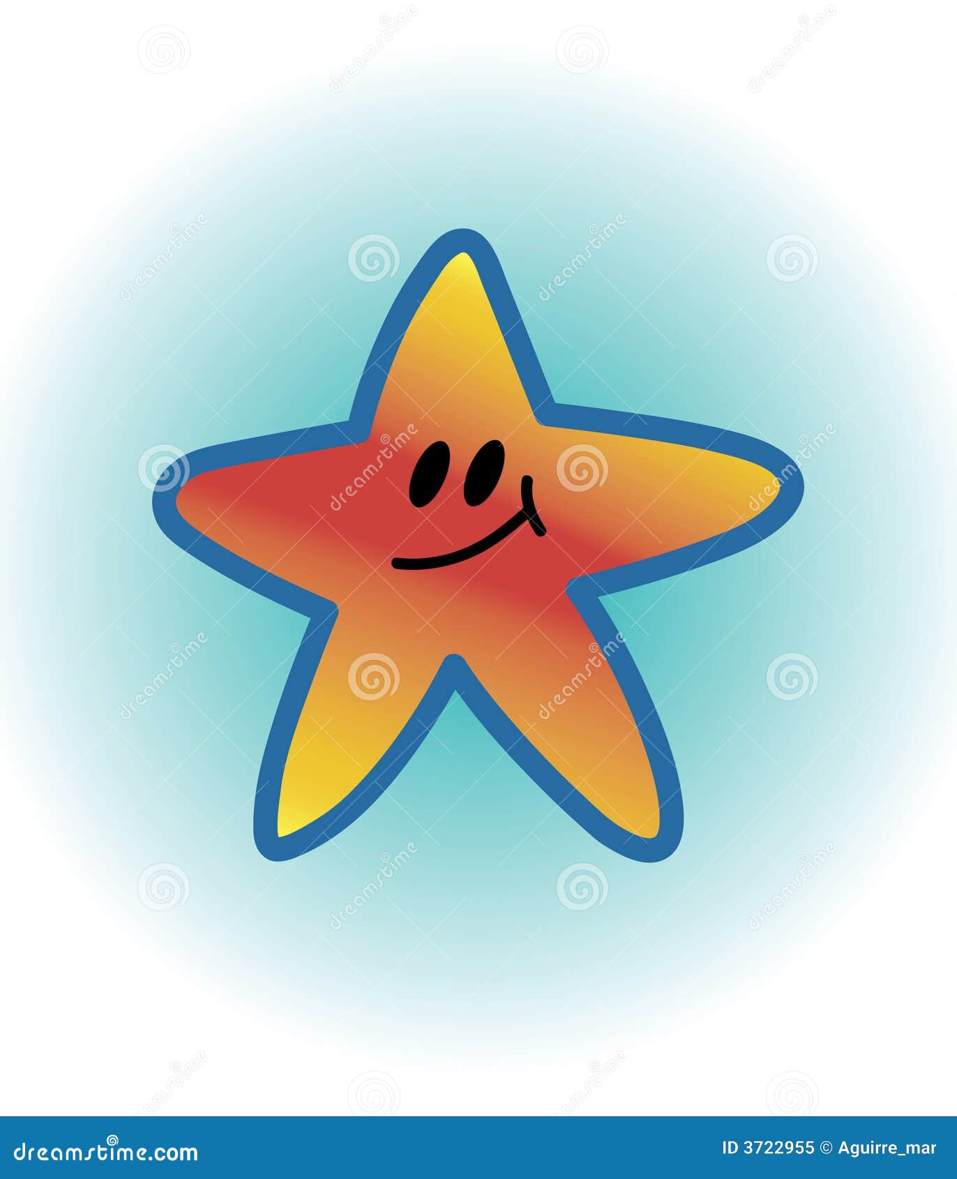 Smiling star stock vector. Illustration of magic, blue - 3722955