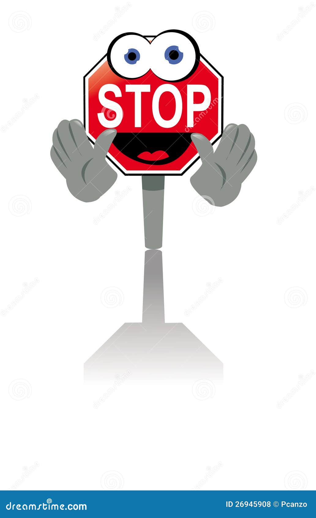 Smiling stop sign stock vector. Image of human, warden - 26945908