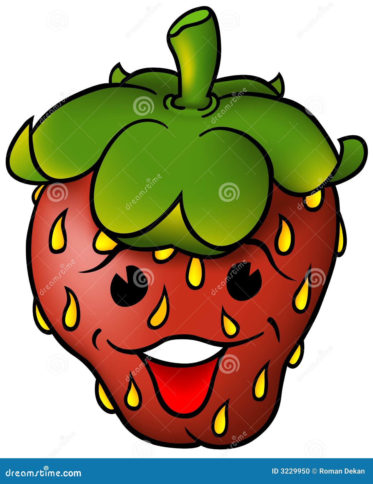 Smiling Strawberry stock vector. Illustration of eating - 3229950
