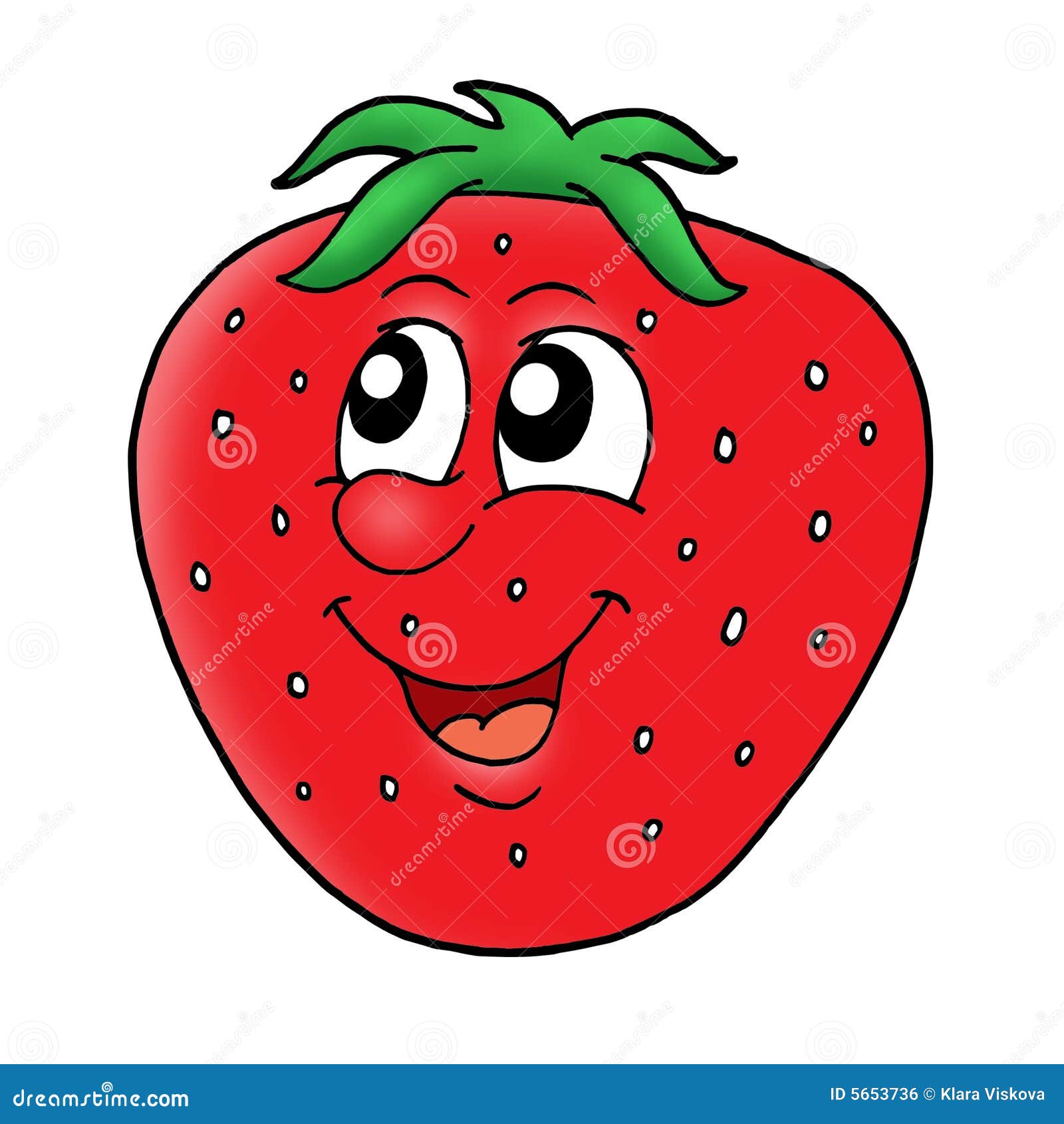 Smiling strawberry stock illustration. Illustration of design - 5653736