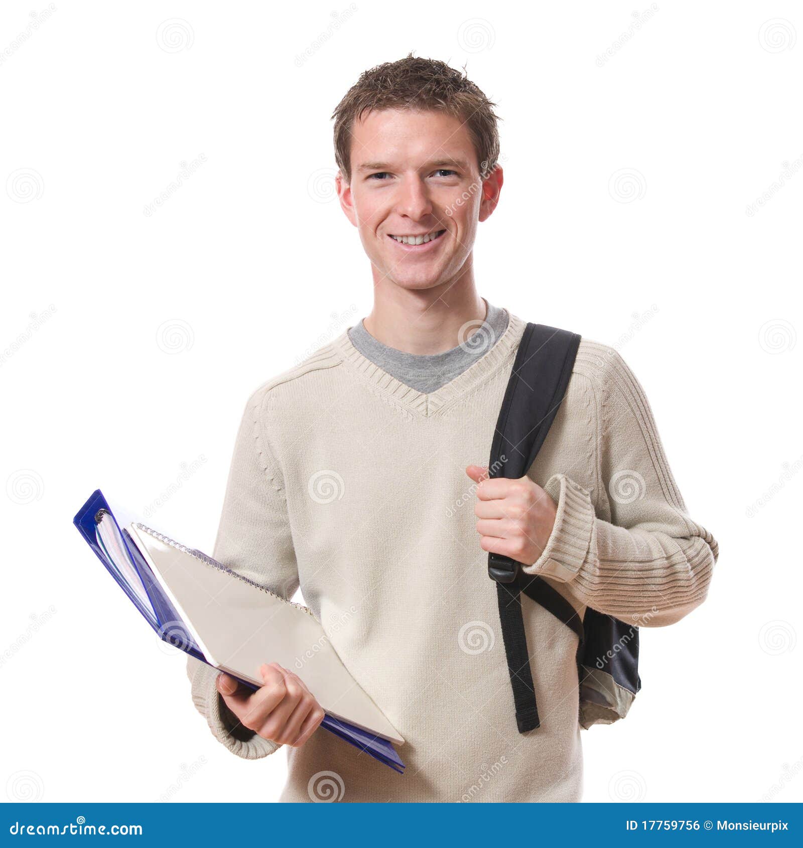 Smiling student stock photo. Image of university, isolated - 17759756