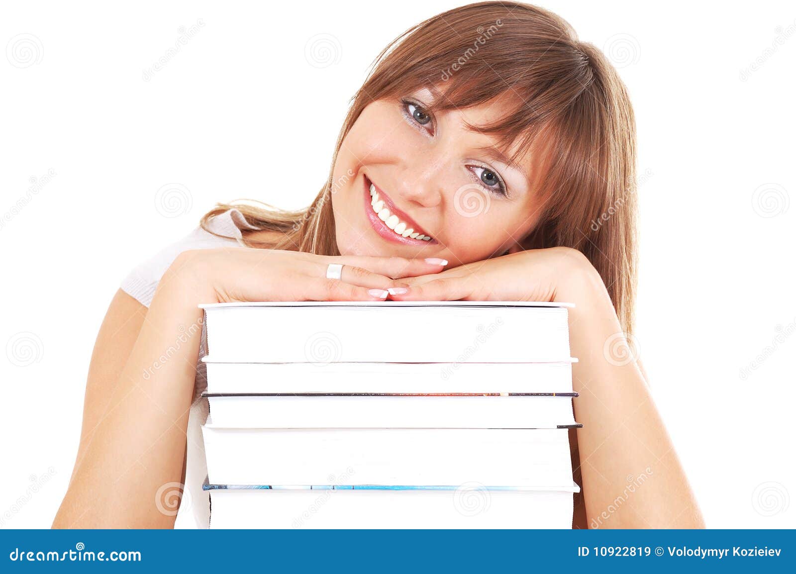 Smiling student with books stock image. Image of girl - 10922819