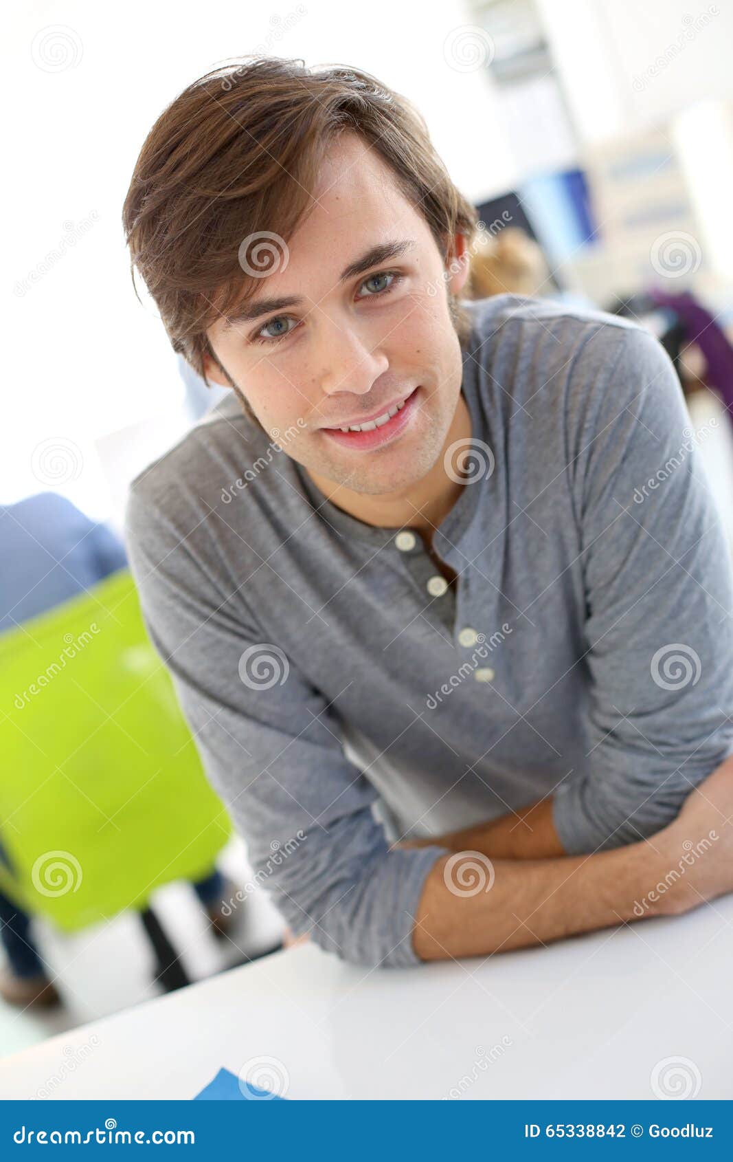 Smiling Student in Classroom Stock Photo - Image of years, trendy: 65338842