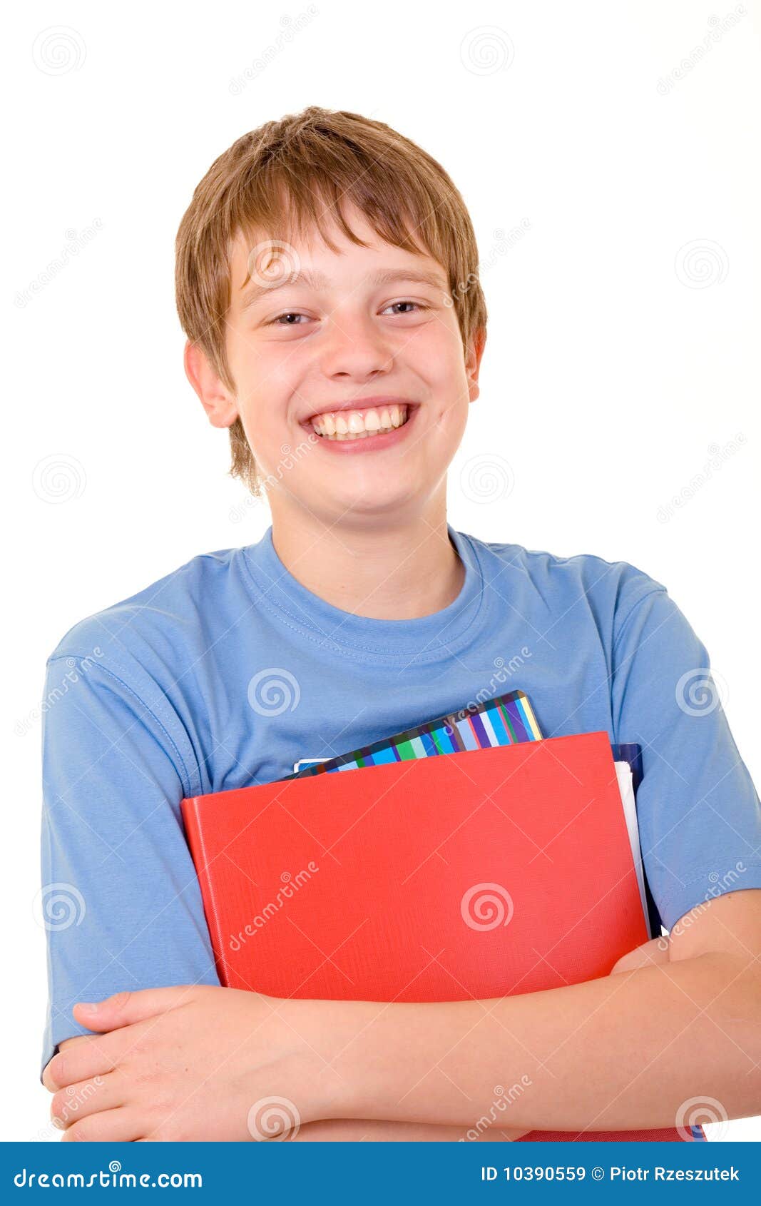 Smiling Student with Colorful Books Stock Image - Image of book ...