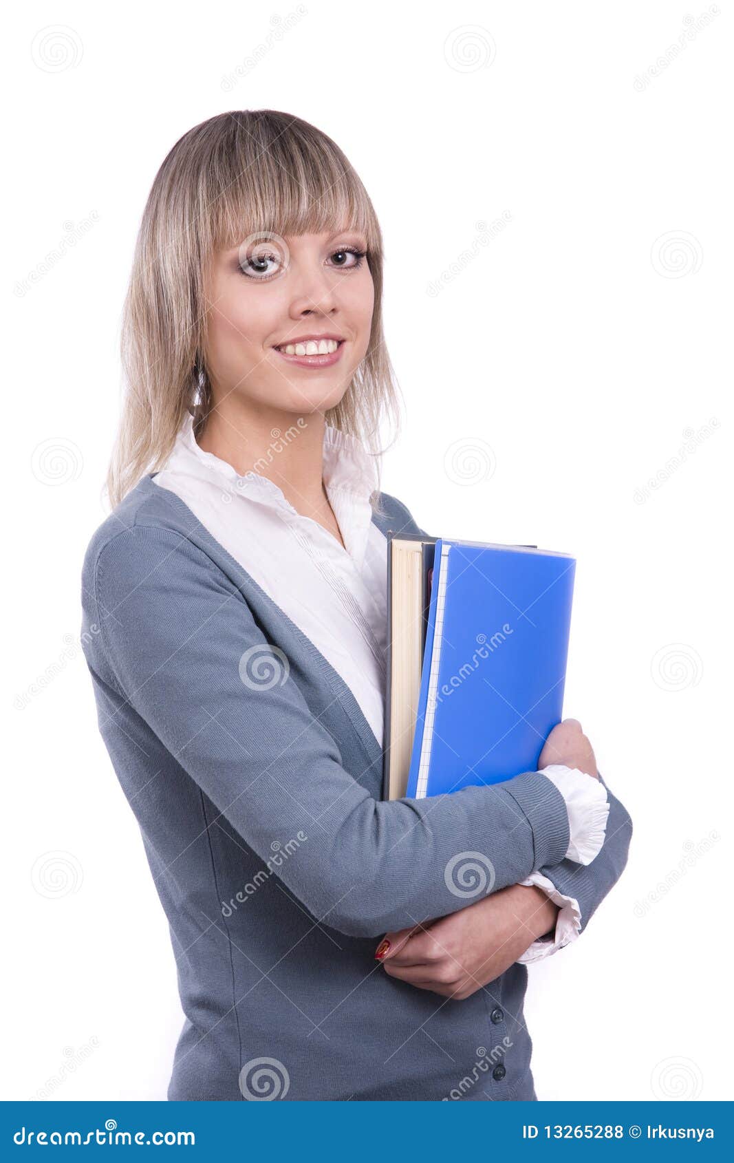 Smiling Student with Documents. Stock Photo - Image of document, braces ...