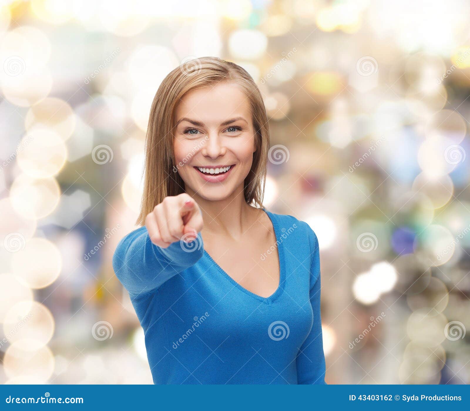 Smiling Student Pointing Finger at You Stock Photo - Image of learning ...