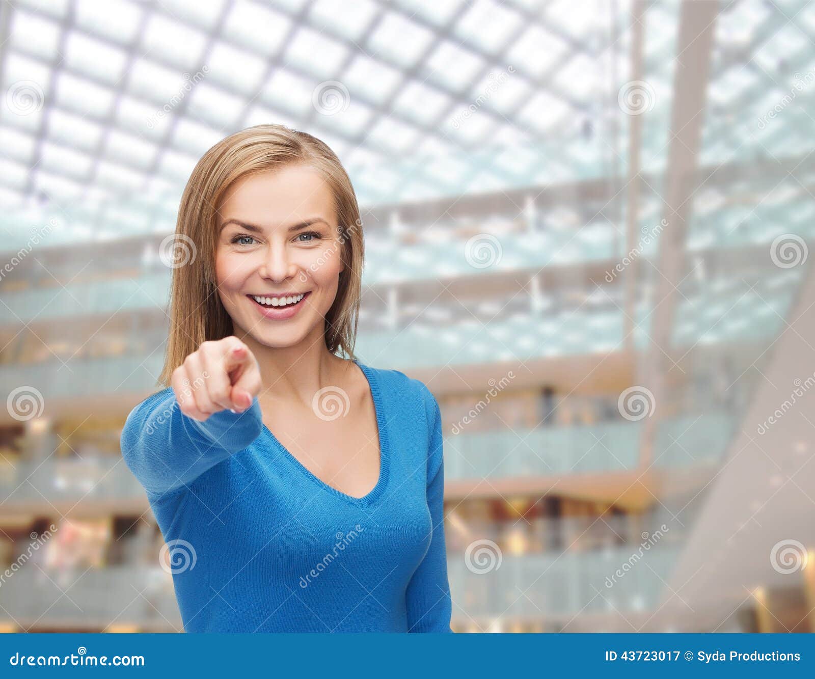 Smiling Student Pointing Finger at You Stock Image - Image of carefree ...