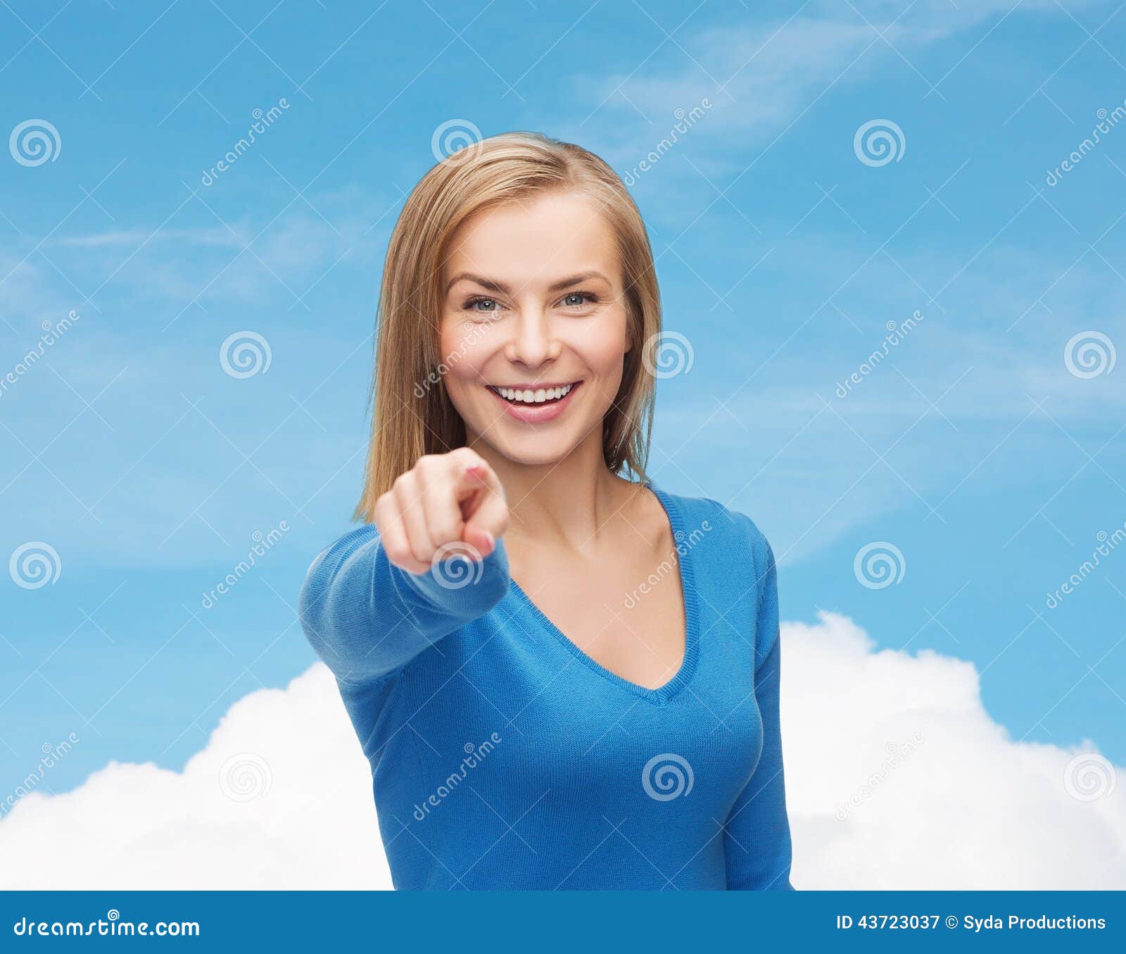 Smiling Student Pointing Finger at You Stock Image - Image of education ...