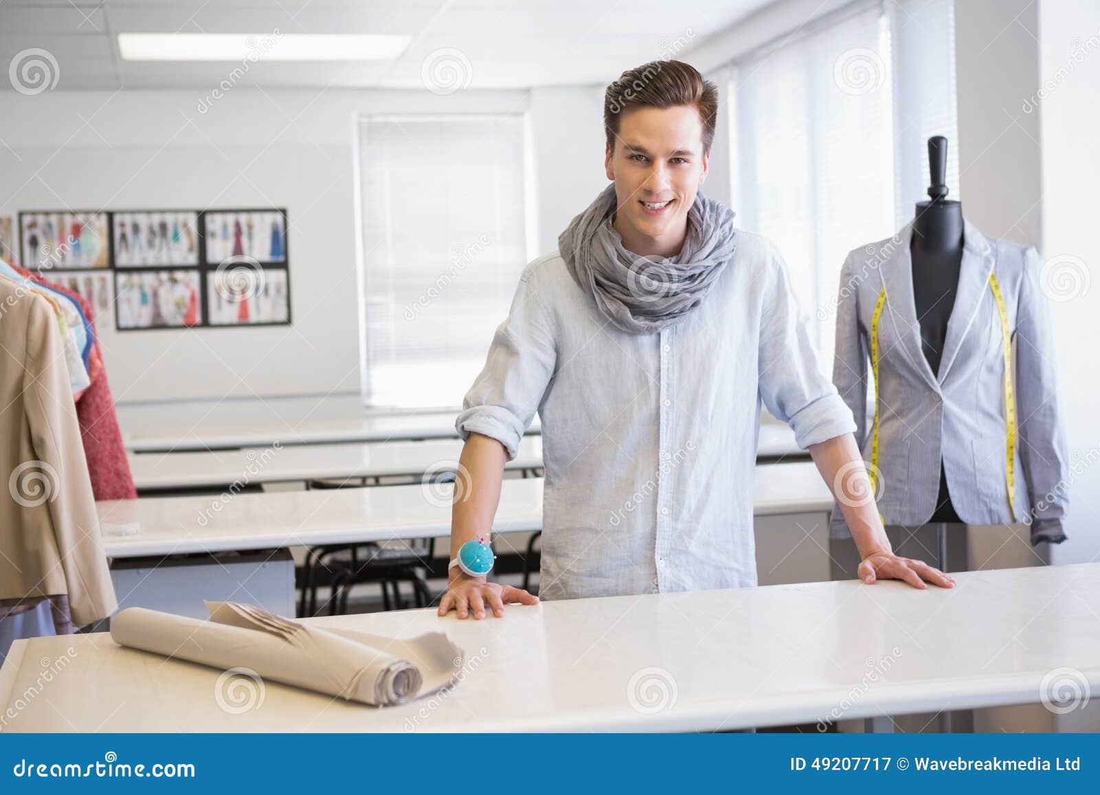 Smiling Student Posing in Classroom Stock Image - Image of portrait ...