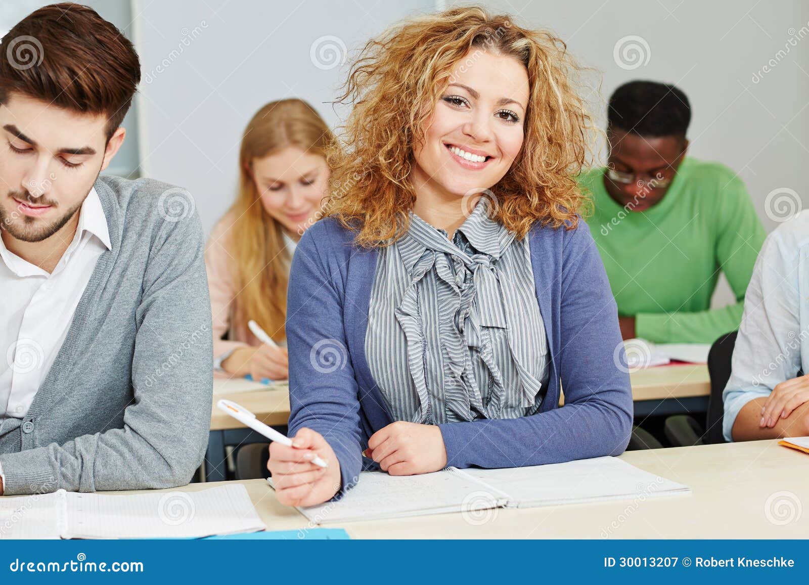 Smiling Student in Study Course Stock Image - Image of academy, applied ...