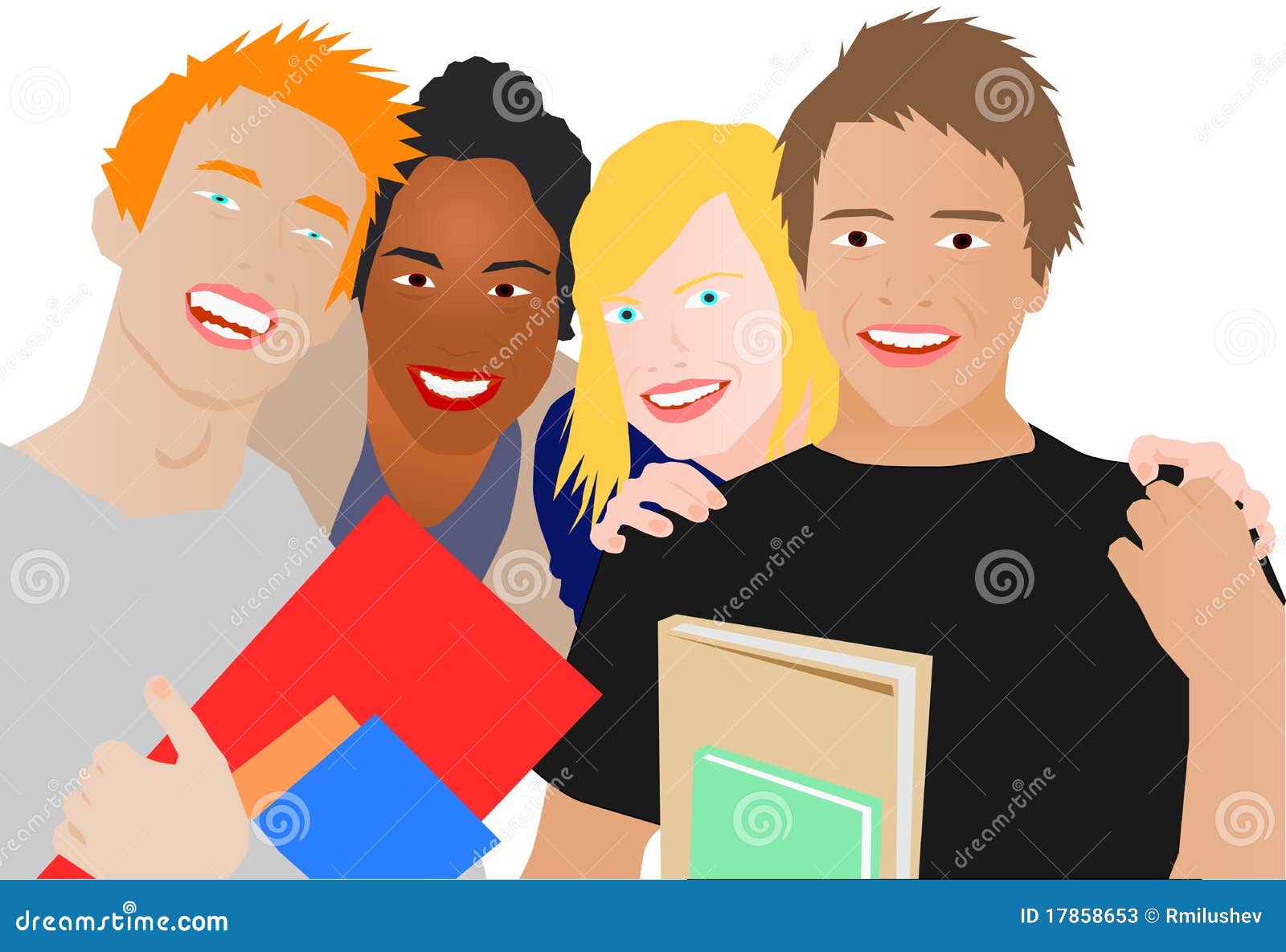 Smiling students stock vector. Illustration of woman - 17858653