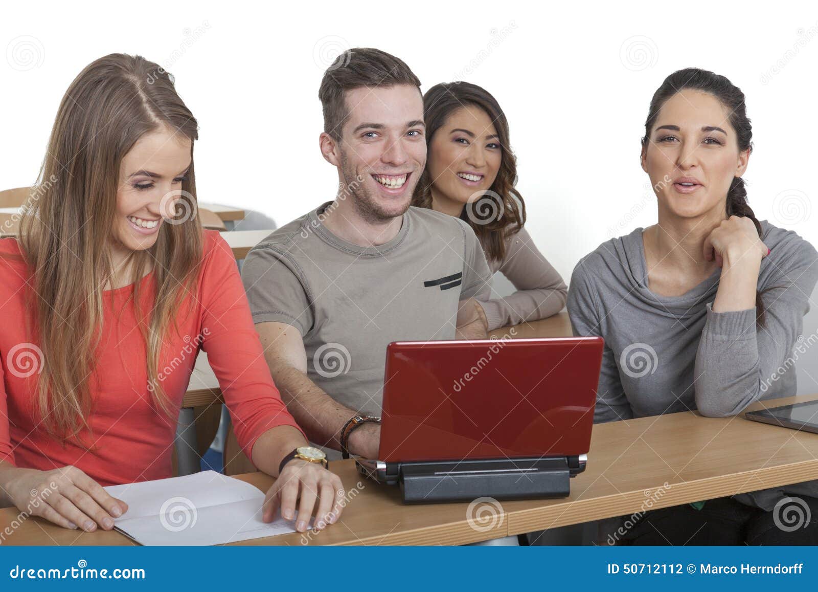 Smiling students stock photo. Image of brunette, knowledge - 50712112
