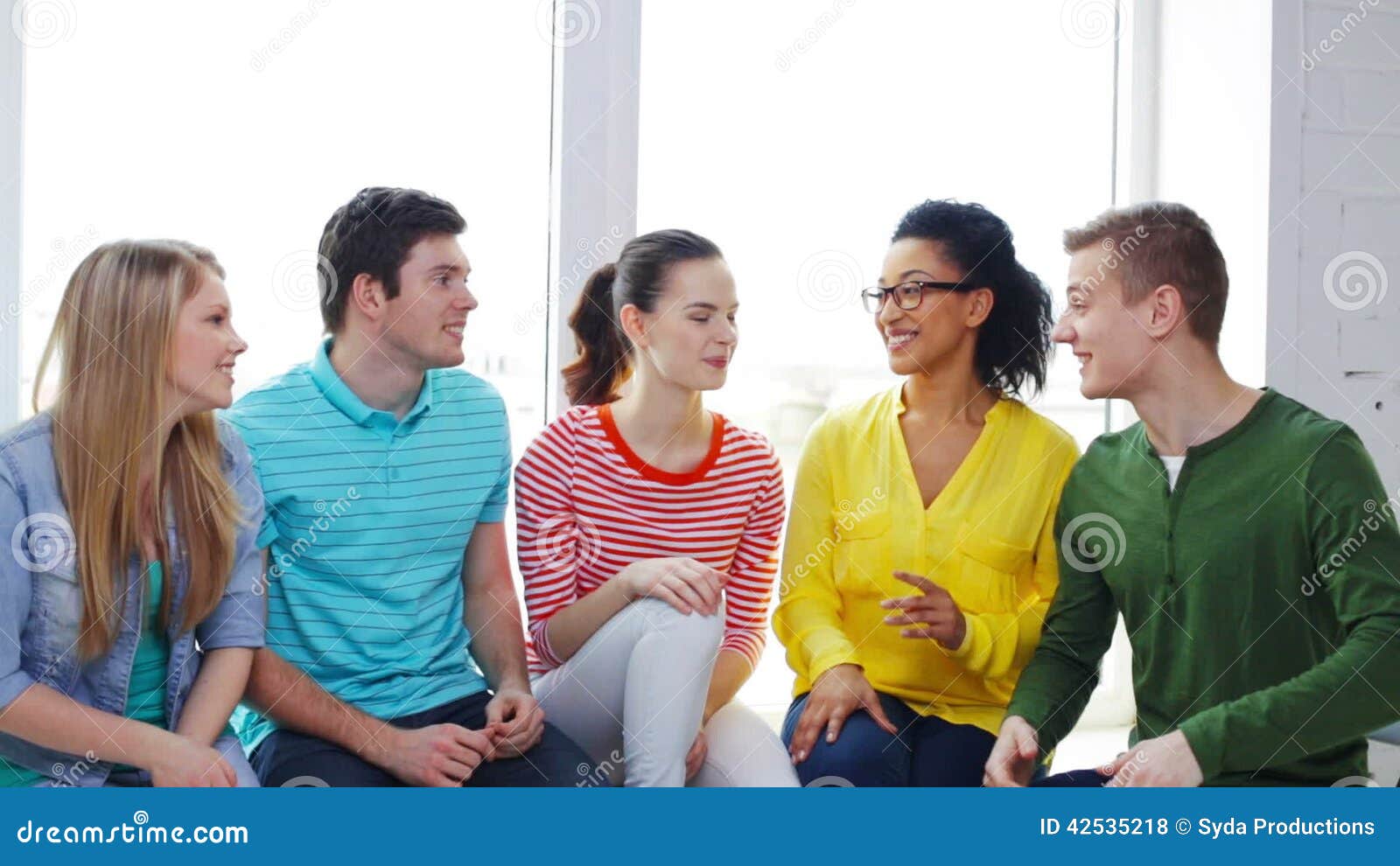 Smiling Students Having Conversation at School Stock Footage - Video of ...